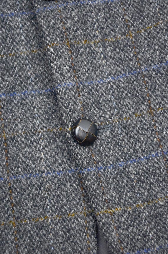HARRIS TWEED Vintage Tweed Grey Plaid Blazer Sport Co… - Gem