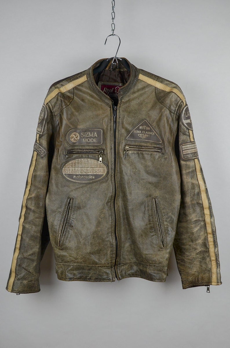 VINTAGE Real Leather Rare Moto Jacket - Etsy