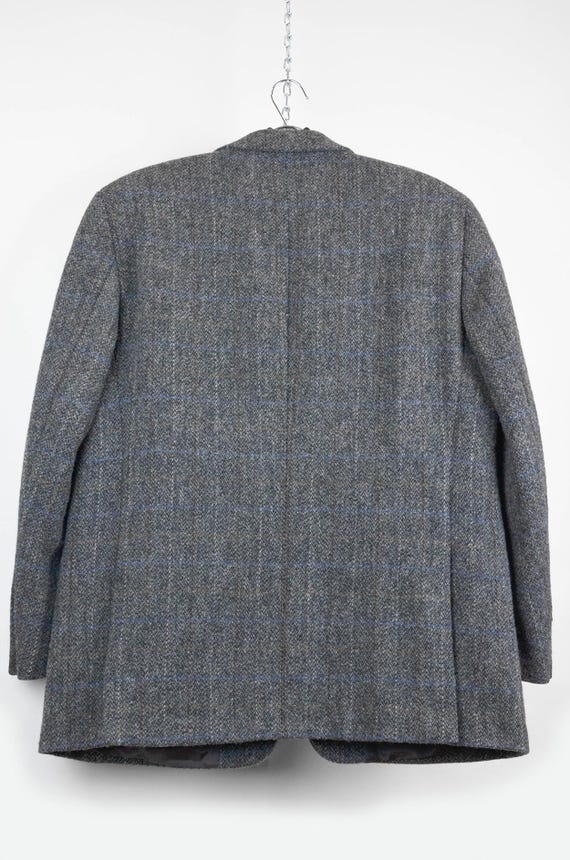 HARRIS TWEED Vintage Tweed Grey Plaid Blazer Sport Co… - Gem