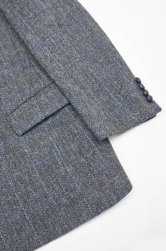 HARRIS TWEED Vintage Tweed Grey Plaid Blazer Sport Co… - Gem