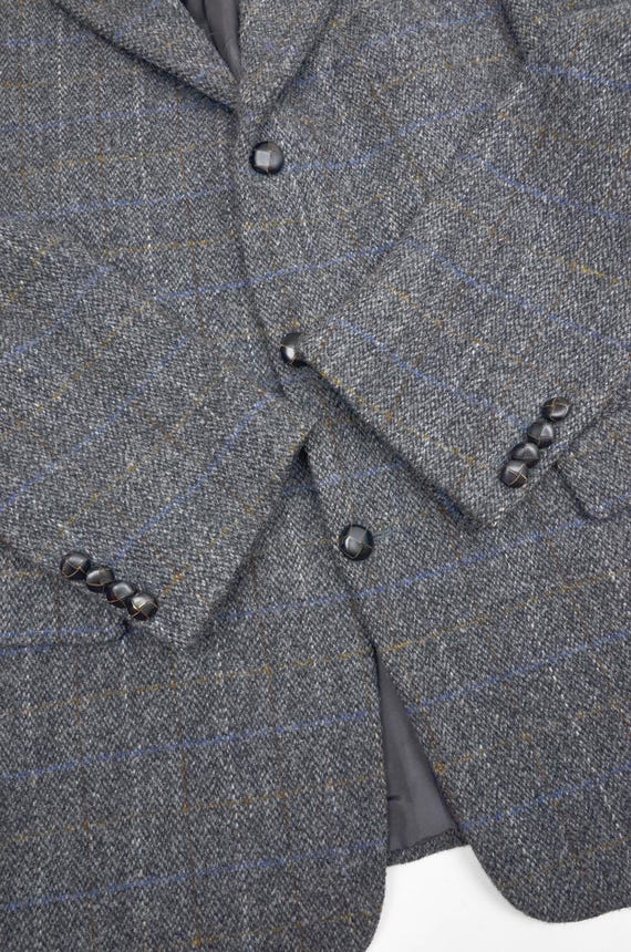 HARRIS TWEED Vintage Tweed Grey Plaid Blazer Sport Co… - Gem