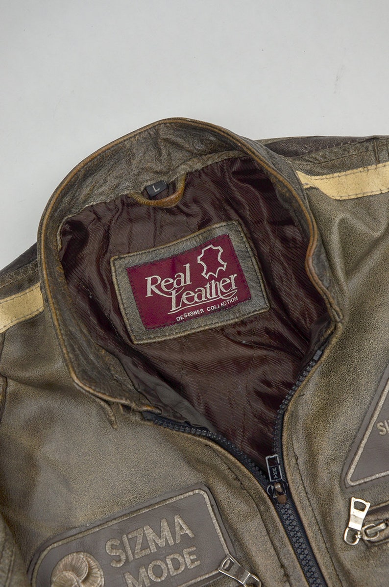 VINTAGE Real Leather Rare Moto Jacket - Etsy