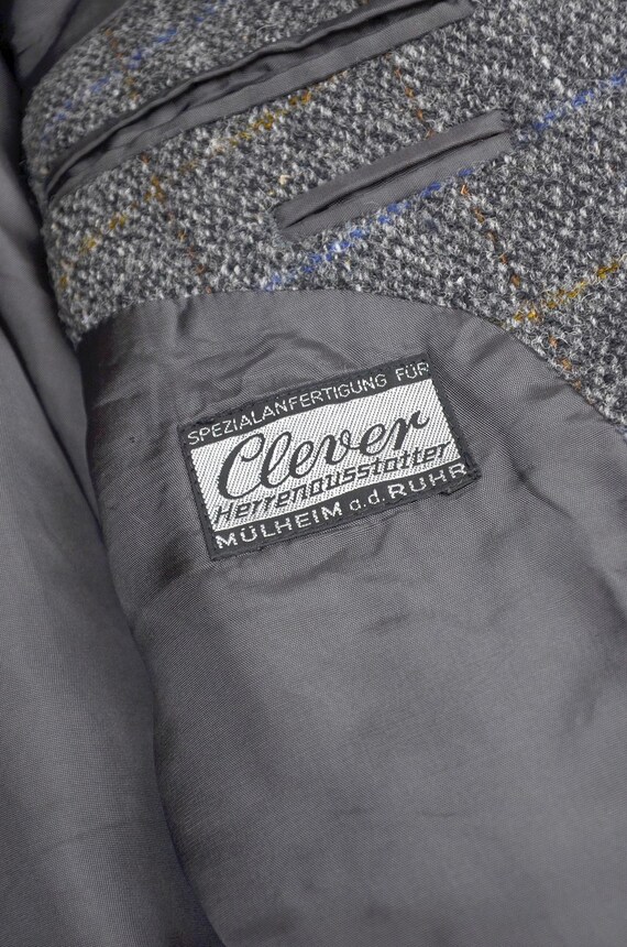 HARRIS TWEED Vintage Tweed Grey Plaid Blazer Sport Co… - Gem