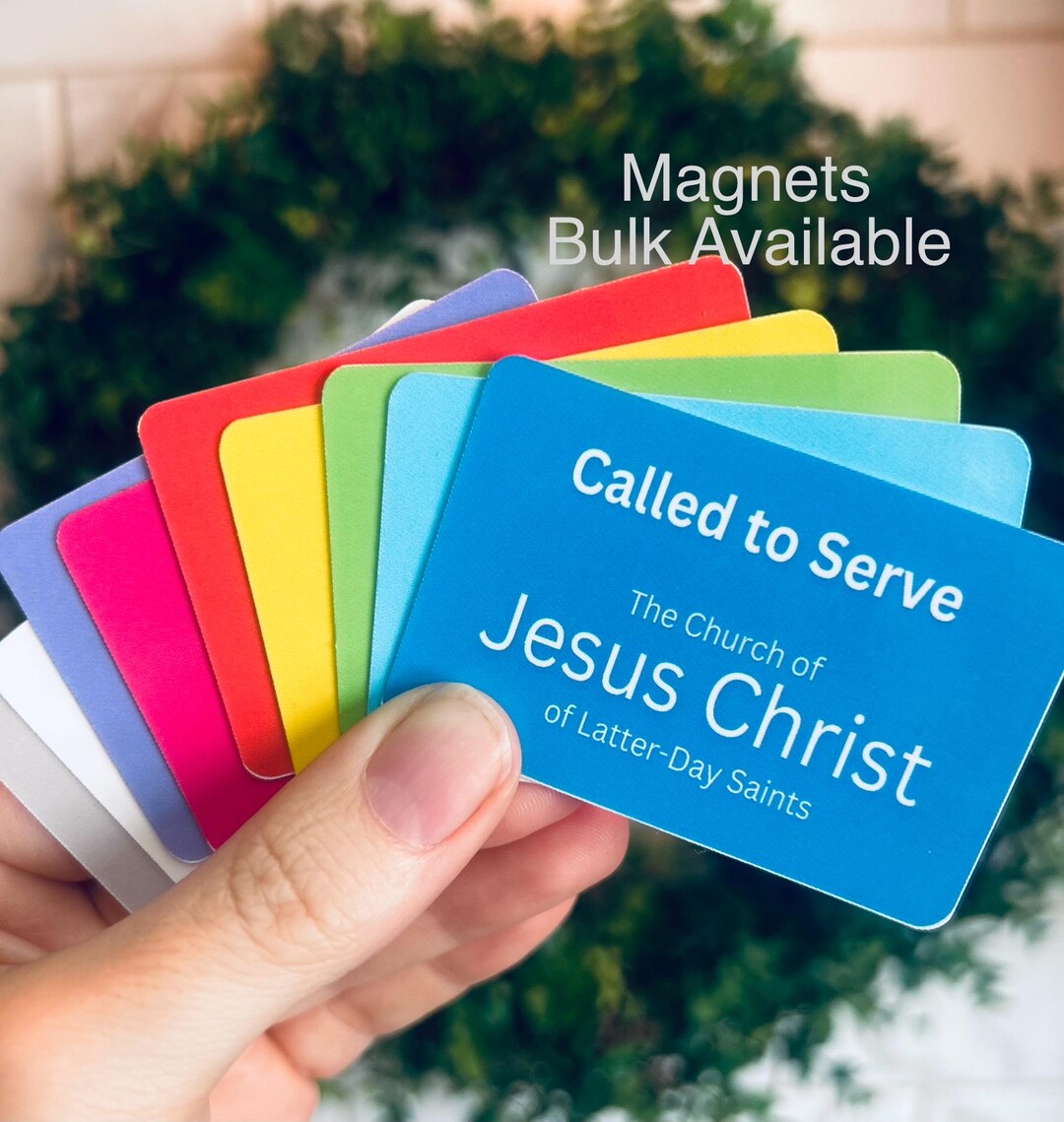 Colored Missionary Tag MAGNETS Gifts Called to Serve Temple Bulk ...