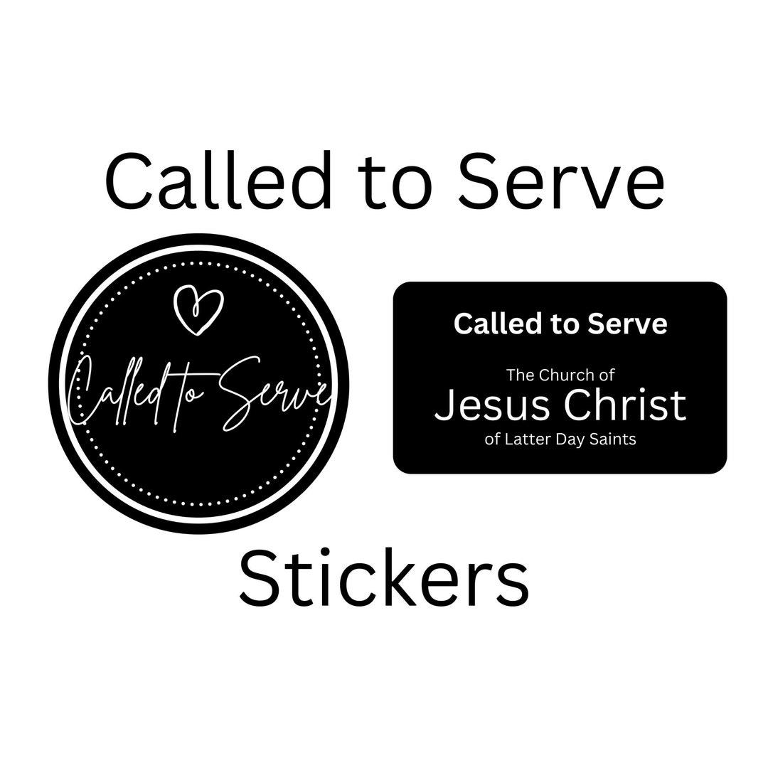 Called to Serve Missionary Tag Stickers Mission Gifts Black and White ...