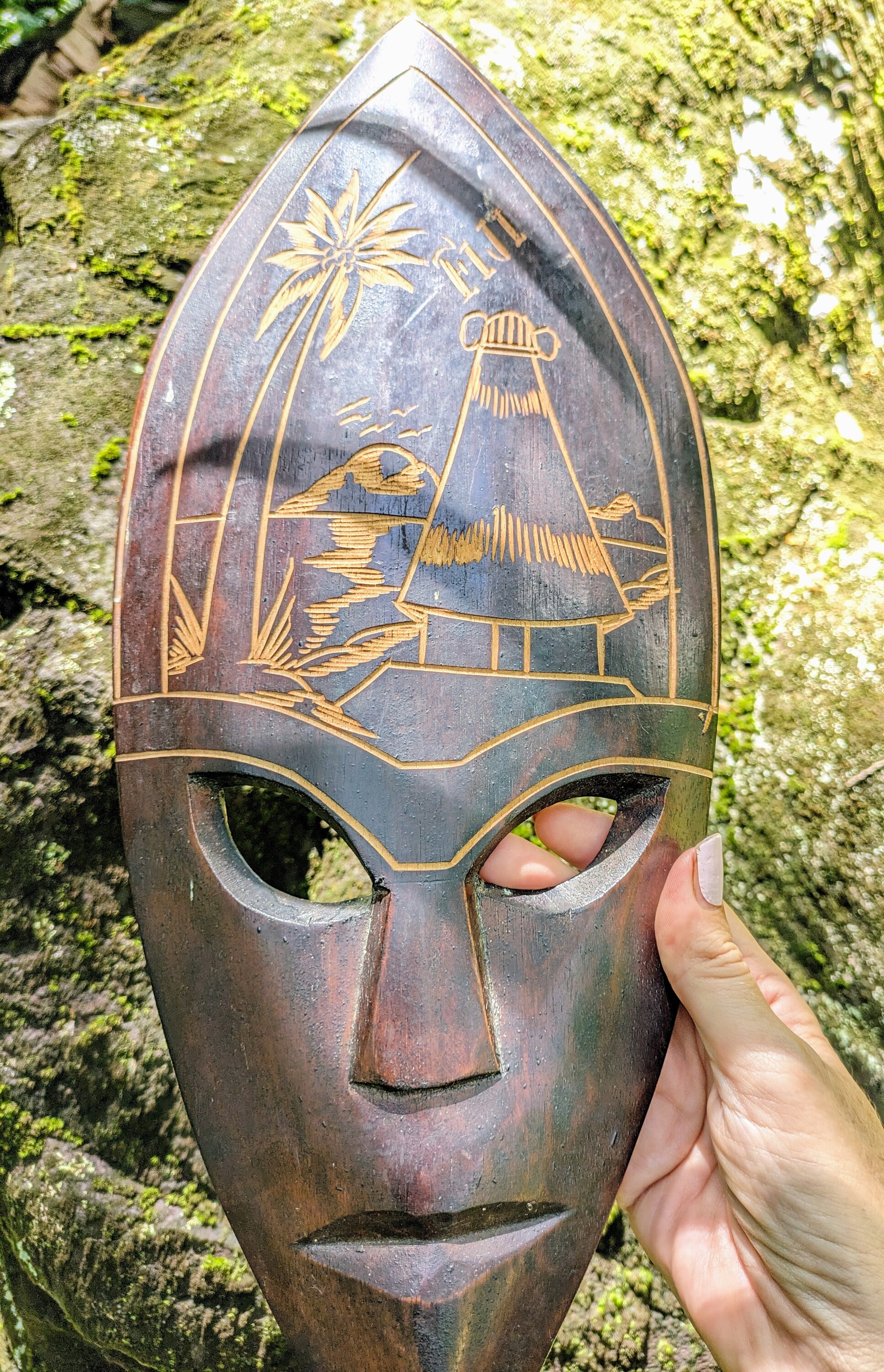 Vintage Fiji Carved Wooden Mask - Etsy