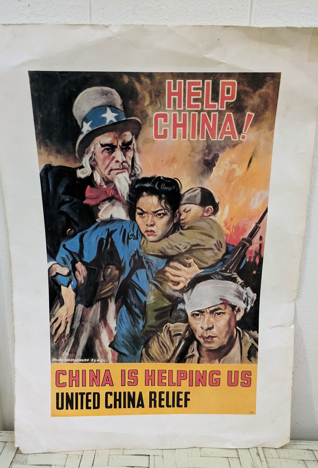 Reproduction Vintage WWII Propaganda Poster, United China Relief - Etsy