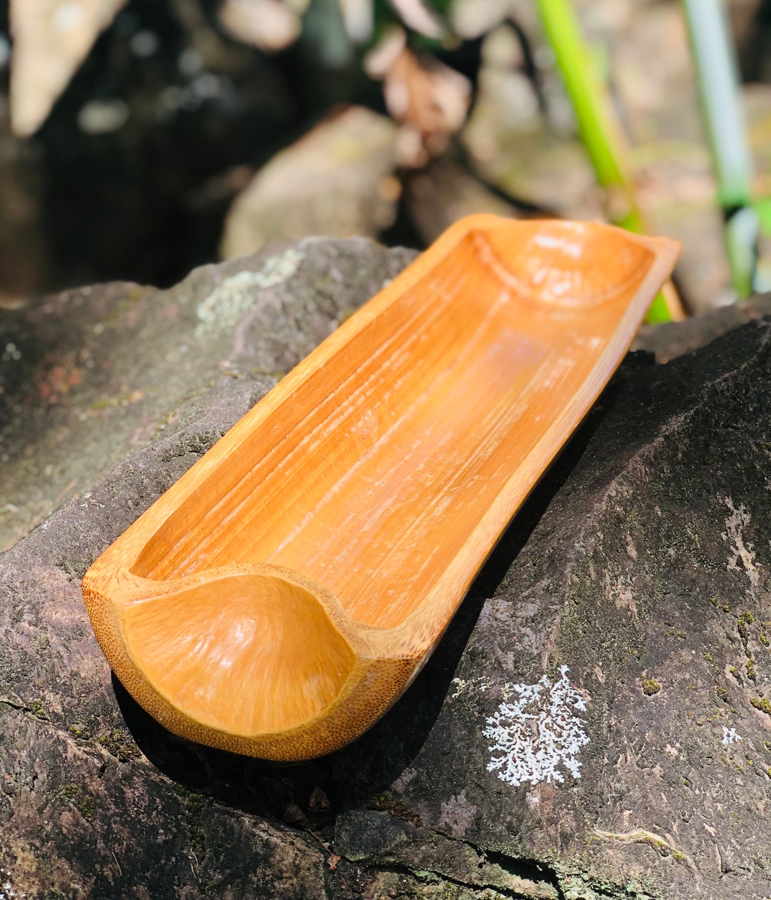 Vintage Bamboo Container Retro Tiki Serving Tray - Etsy