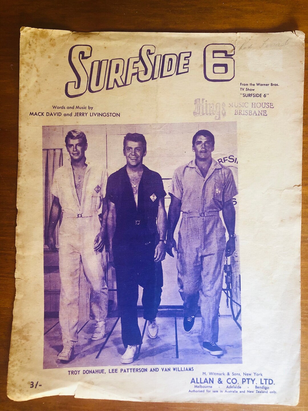 Surfside 6 Sheet Music Vintage Miami Surf Gift for Surfer - Etsy
