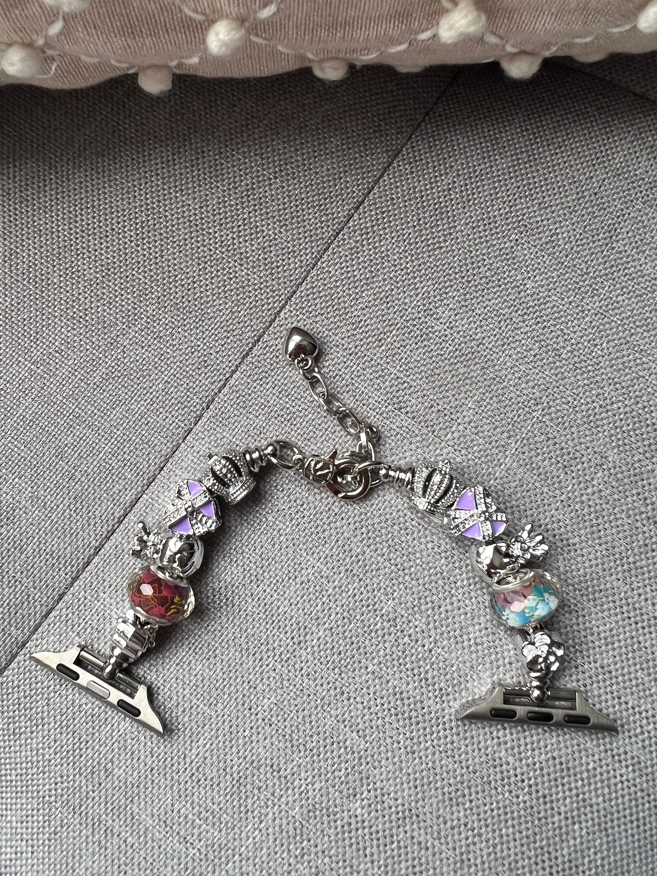 Apple Watch Strap With Unique Beads and Charms - Adjustable Watch Strap ...