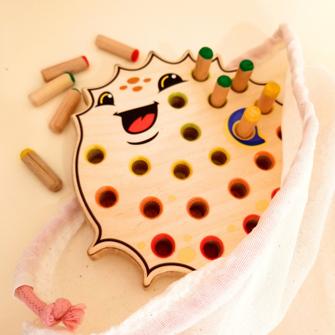Puffer Fish, Wooden Toys With Pegs, Montessori Sensory Toys, Kids ...