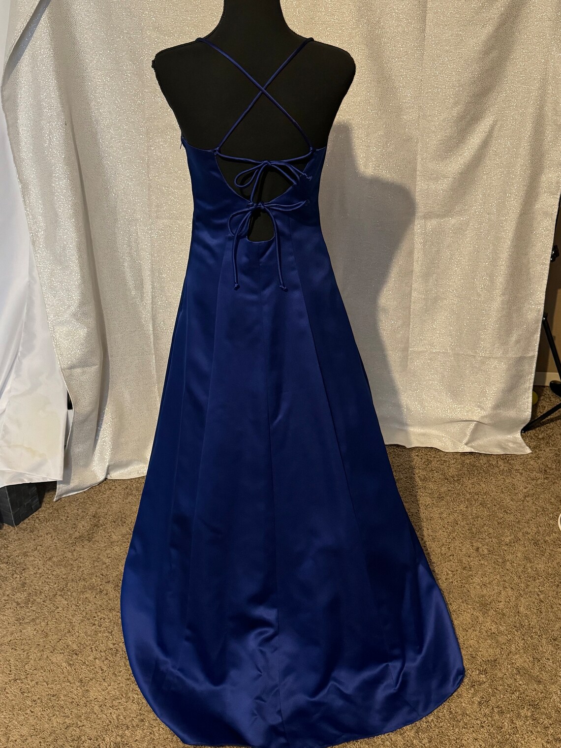Y2k Royal Blue Prom Dress With Tie Back Onyx Brand Size 8 Homecoming ...