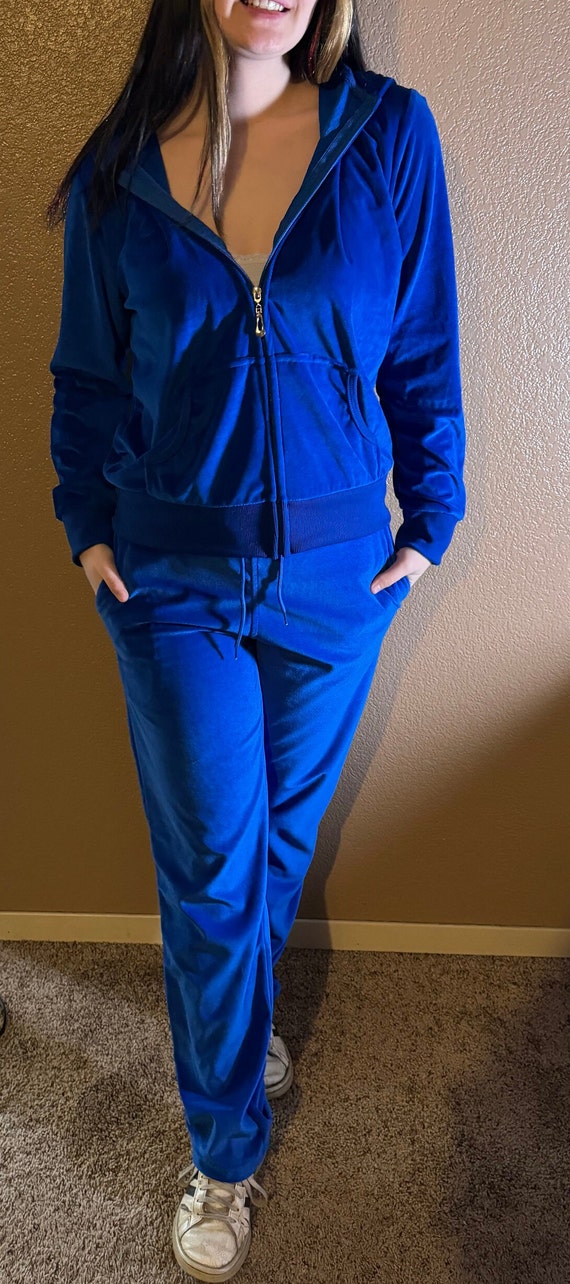 Royal blue velvet tracksuit - Gem