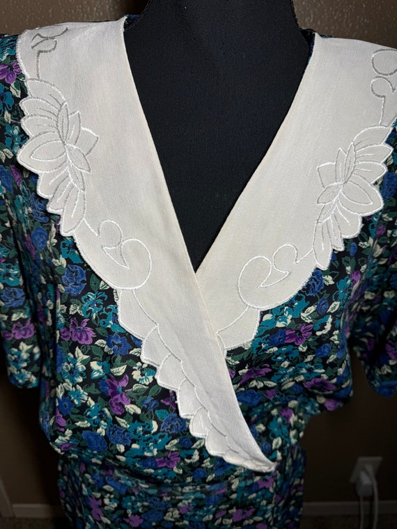 cottagecore prairie style floral vintage 80s dress si… - Gem