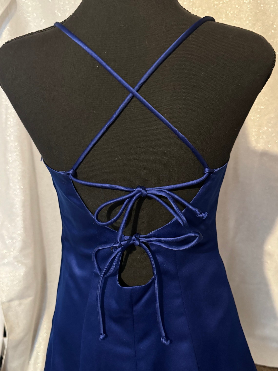 Y2k Royal Blue Prom Dress With Tie Back Onyx Brand Size 8 Homecoming ...