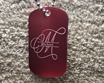 Custom Personalized Red Military-style Dog Tags - Etsy