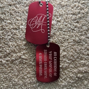 Custom Personalized Red Military-style Dog Tags - Etsy