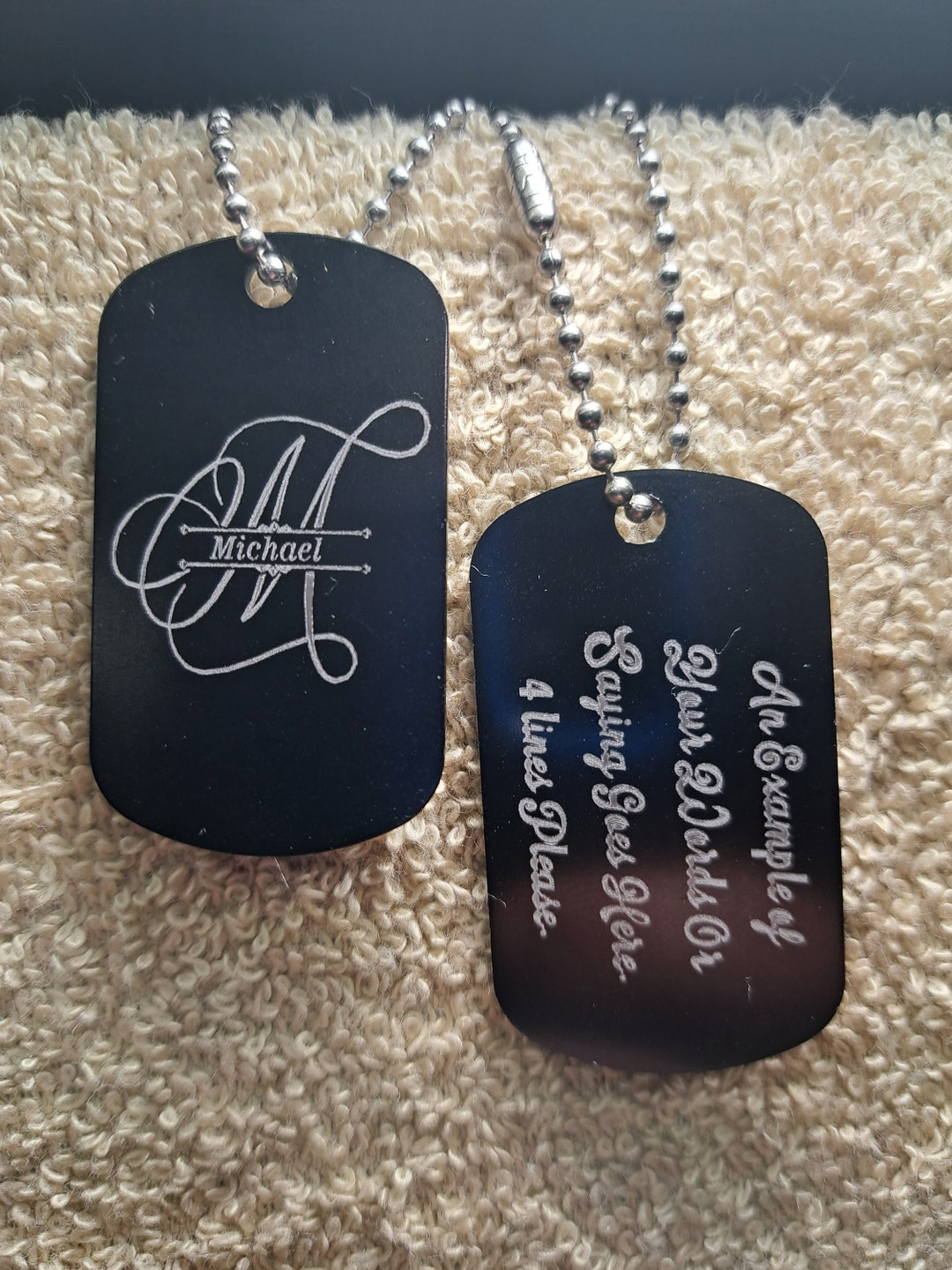 Custom Personalized Black Military-style Dog Tags - Etsy