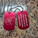 Custom Red Dog Tag Set | Personalized Military Style Tags | Memorial ...