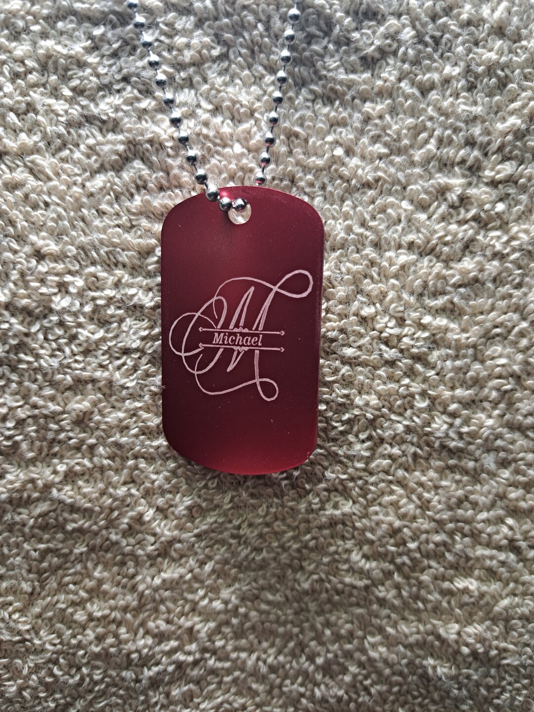 Custom Personalized Red Military-style Dog Tags, Dogtags, Dog Tag ...