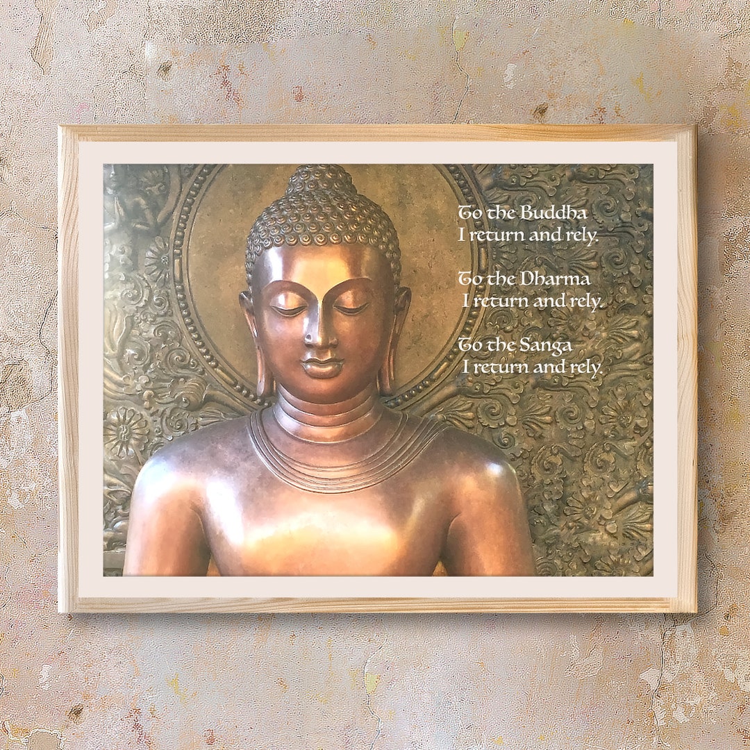Buddha Statue With Three Refuges Photo Poster Print - Etsy