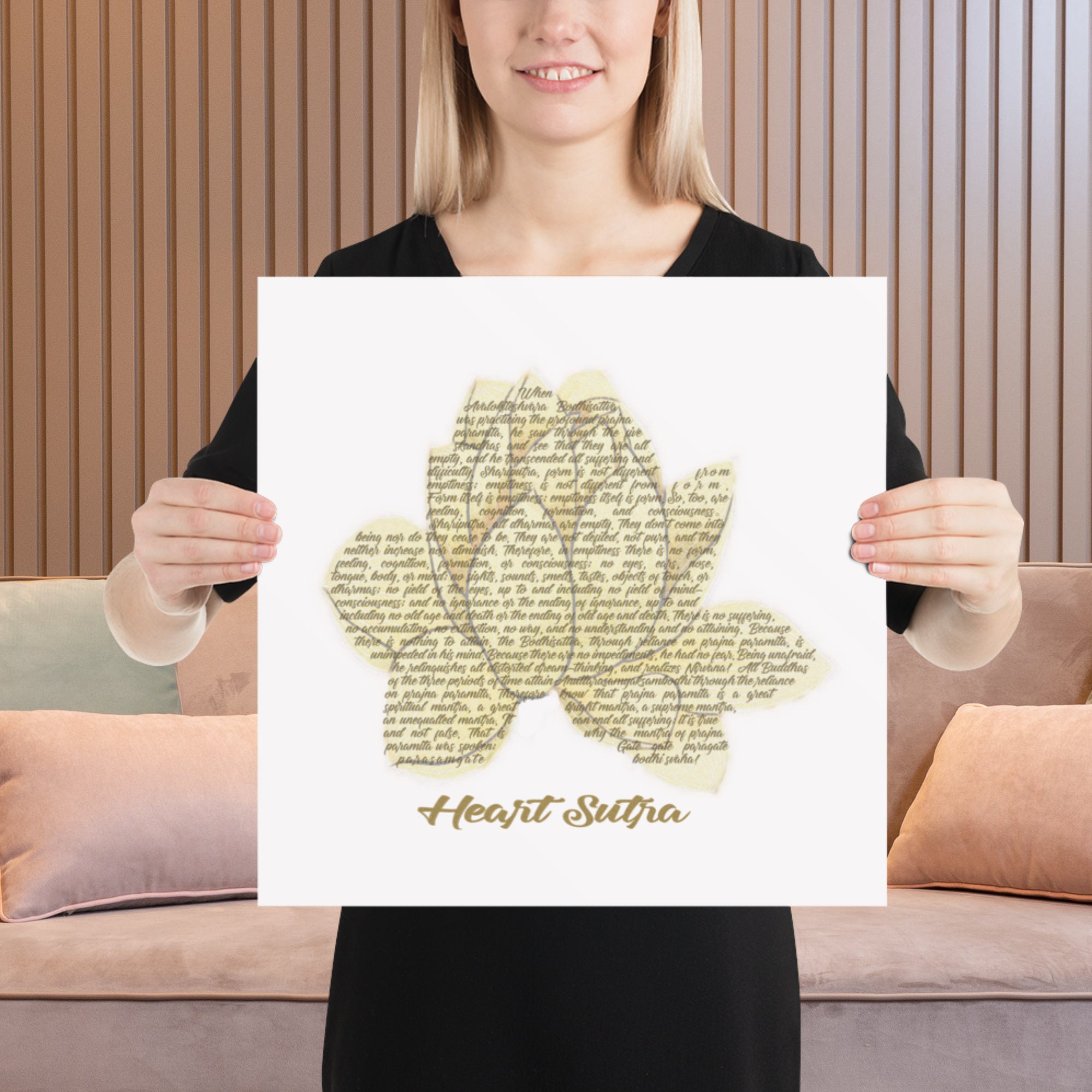 Heart Sutra With Lotus Digital Download, Sutta Scripture Art, Buddhist ...