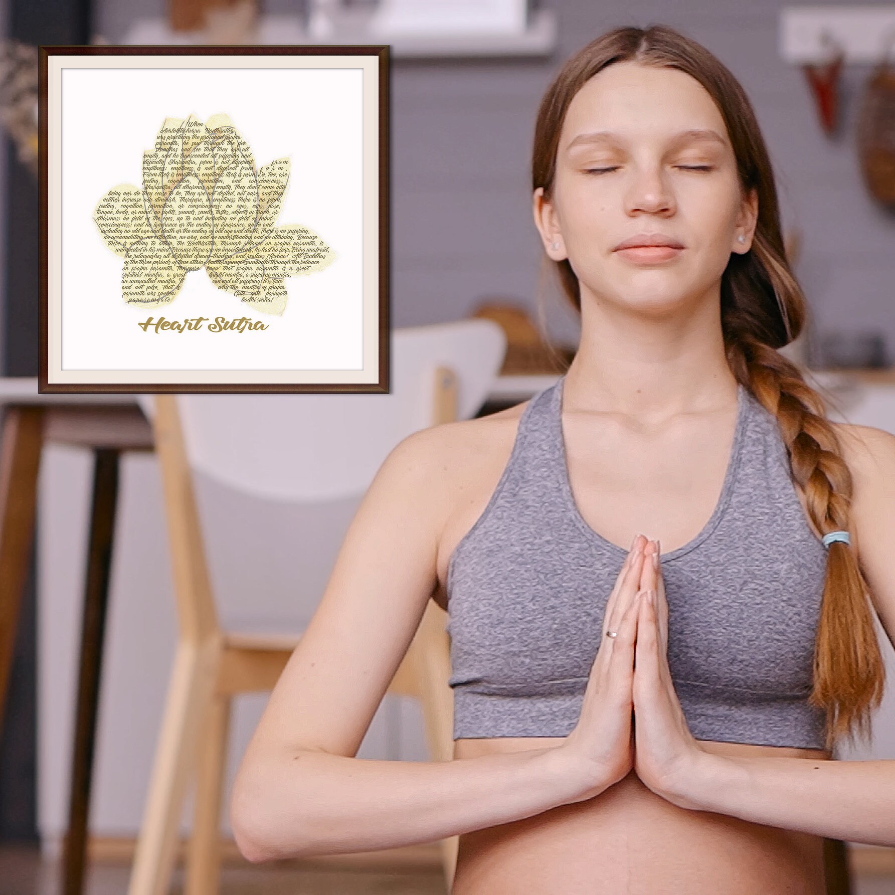 Heart Sutra With Blue Lotus, Buddhist Teachings, Prajna Paramita, Sutta ...