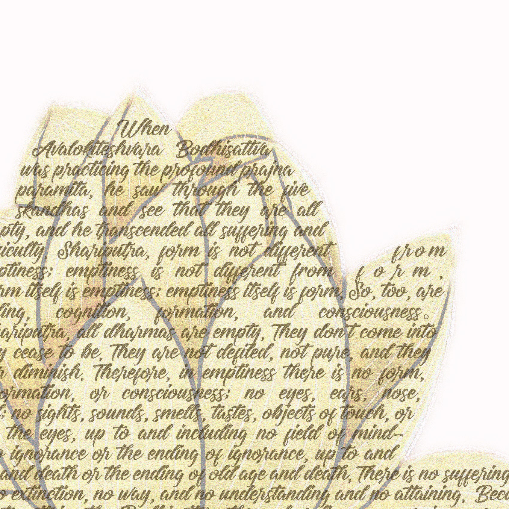 Heart Sutra With Blue Lotus, Buddhist Teachings, Prajna Paramita, Sutta ...