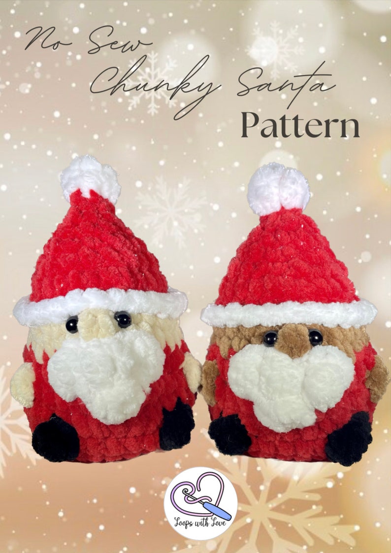 No Sew Chunky Santa Crochet Pattern - Etsy