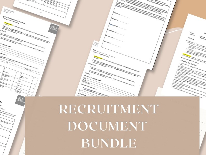 Recruitment Documentation Bundle, Healthcare, Professional Editable ...