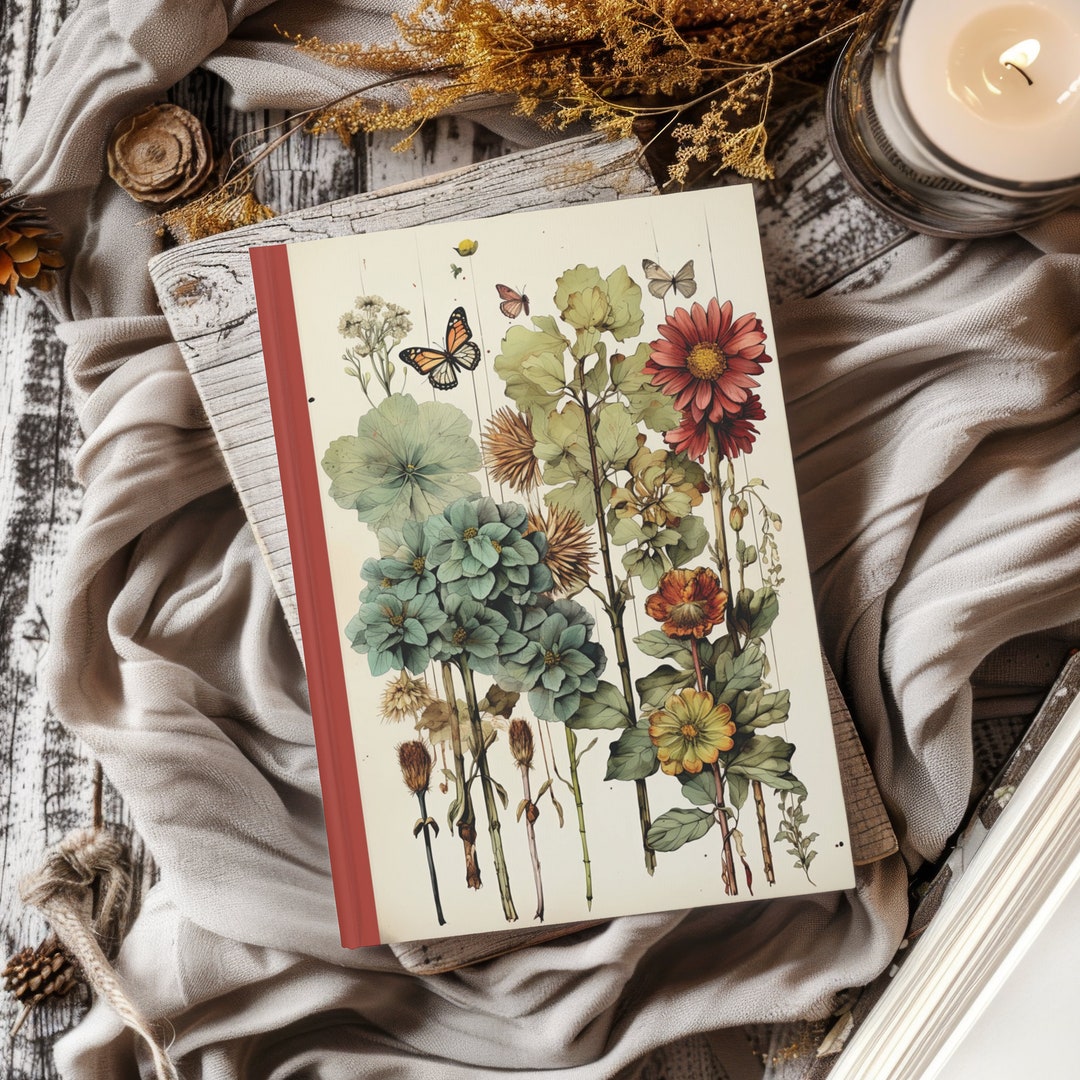 Vintage Floral, Hardcover Journal, Diary, Boho, Dark Cottagecore, Mood ...