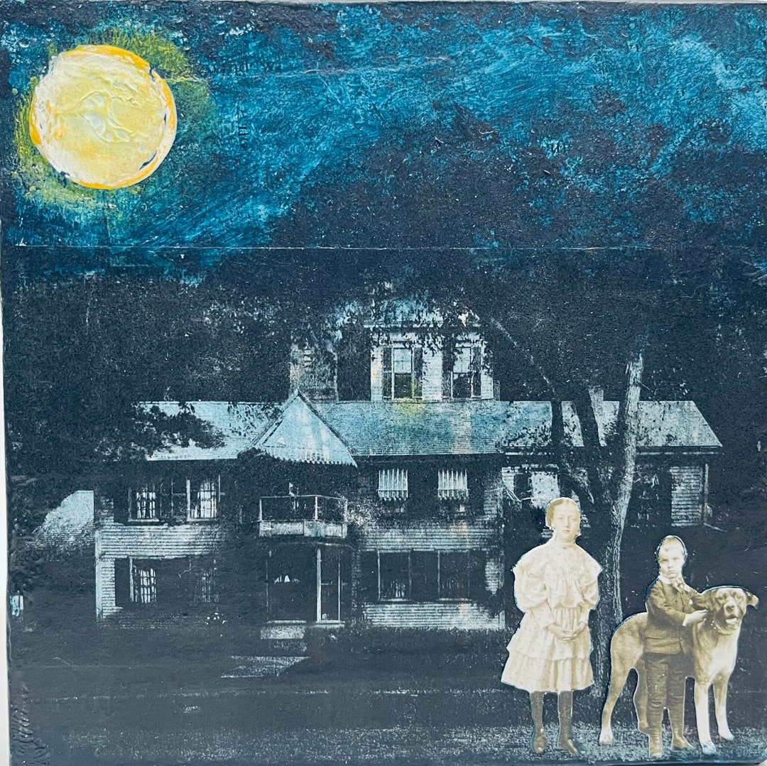 Haunted House. Mixed Media Art - Etsy