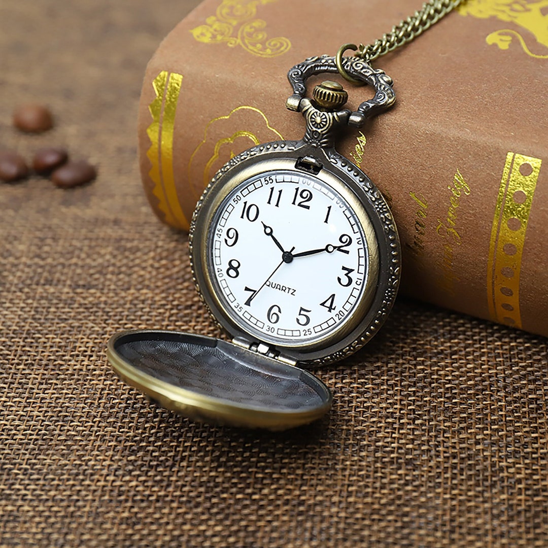Personalized Pocket Watch With Photo Vintage Statue of - Etsy