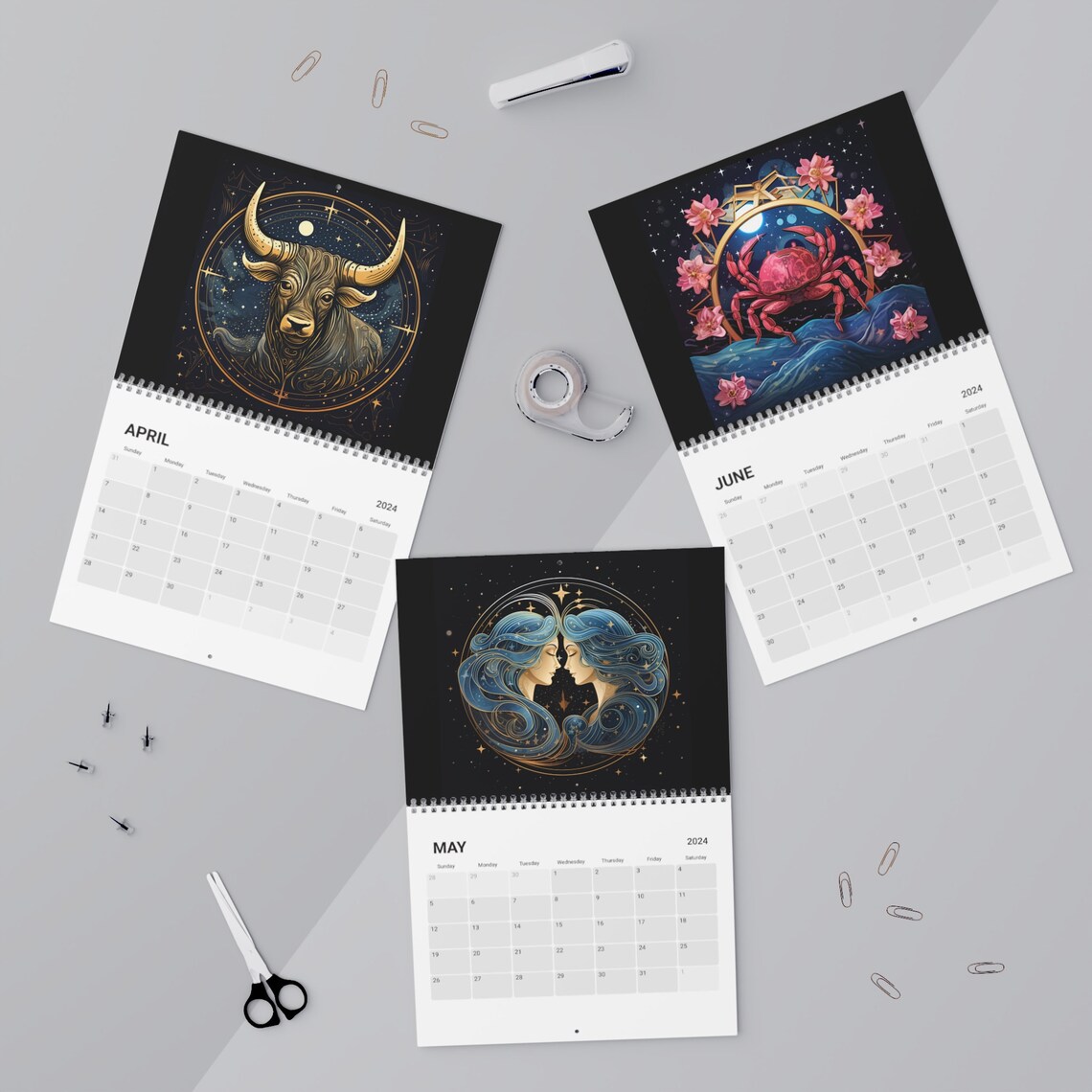 Zodiac Calendar 2024 - Etsy