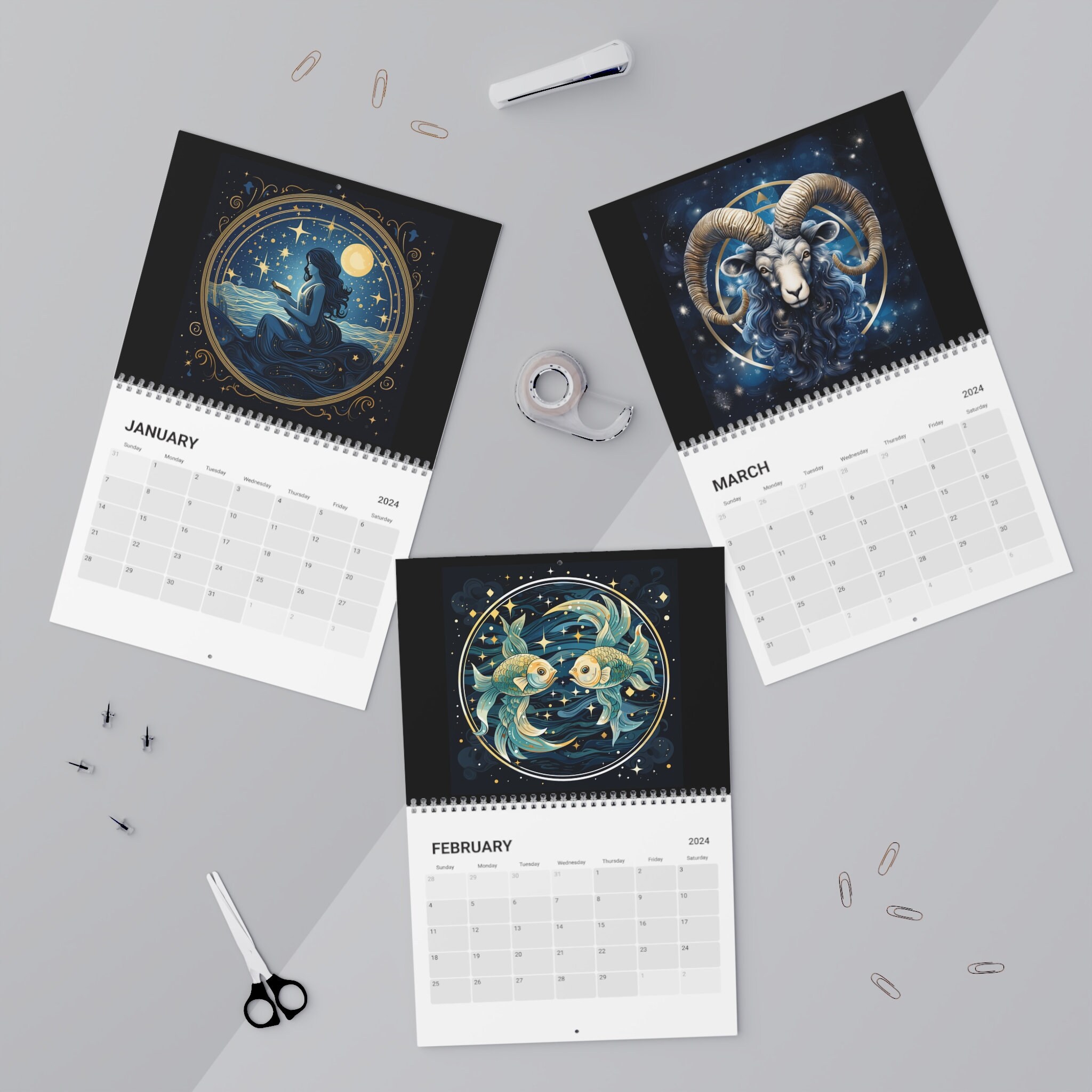 Zodiac Calendar 2024 - Etsy