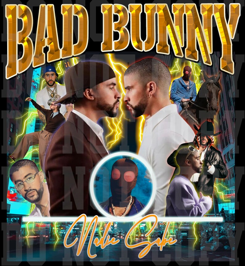 BAD BUNNY PNG archivo digital Vintage Bootleg Design - Etsy México