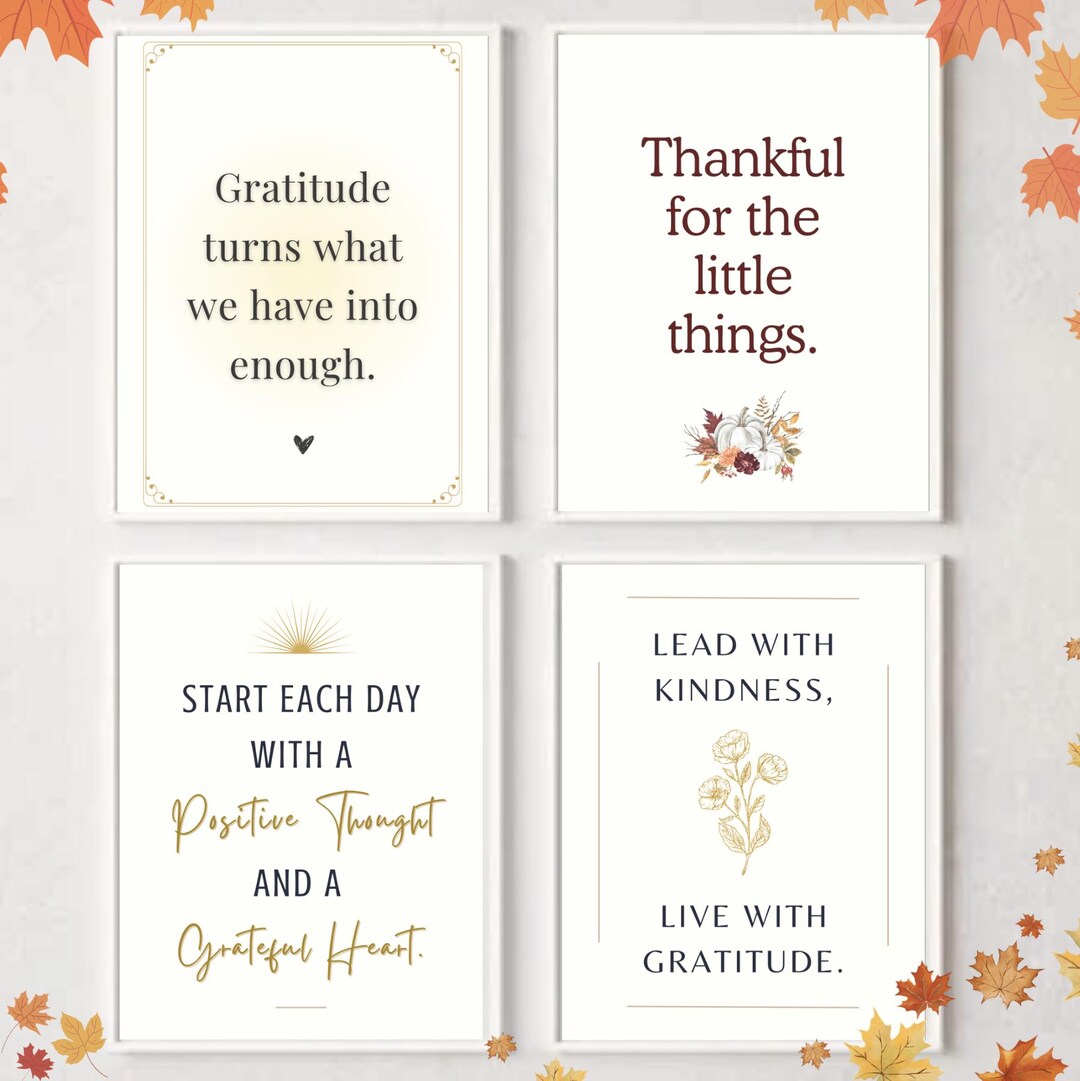 Thankfulness Printable Poster, Gratitude Wall Art Decor, Gratitude ...