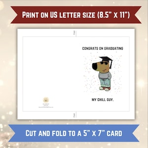 Chill Guy Graduation Card, Funny Meme Grad Card, Personalized Grad Card ...
