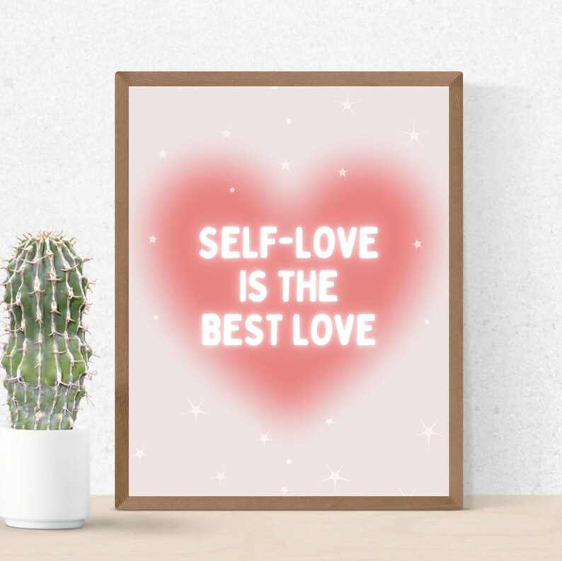 Set of 6 Motivational Self-love Posters, Mental Health Reminders, Daily ...