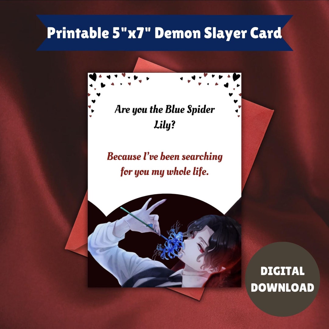 Demon Slayer Muzan Card, Anime Anniversary Card, Printable Anime ...