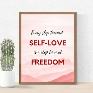 Set of 6 Motivational Self-love Posters, Mental Health Reminders, Daily ...