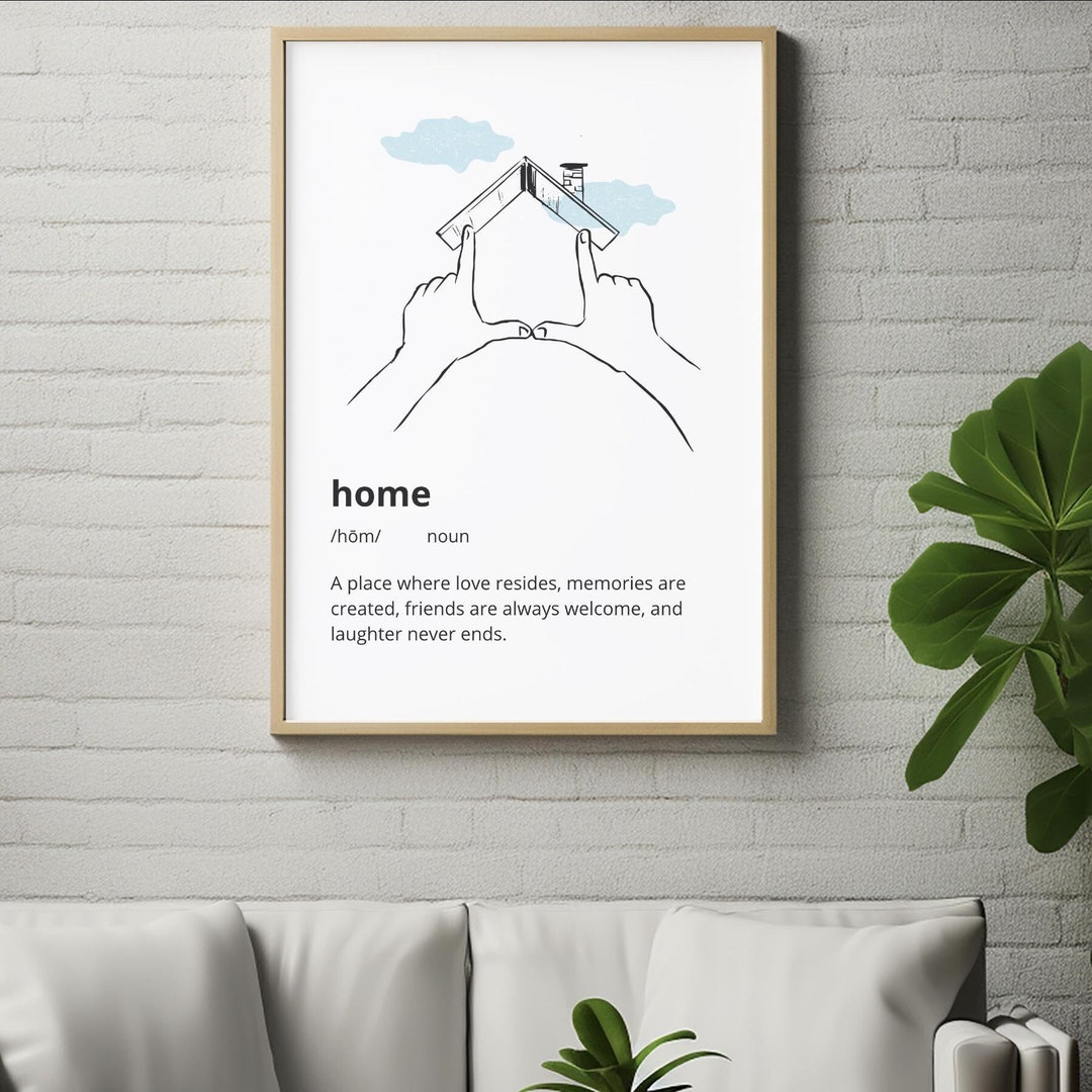 Home Definition Poster, Housewarming Gift, Home Decor Wall Art for ...