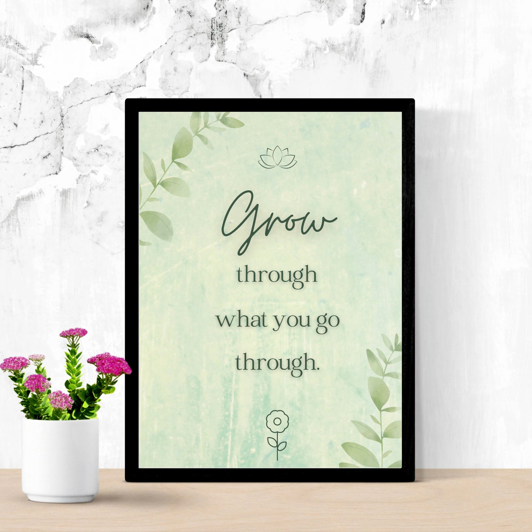 Grow Through What You Go Through Poster, Therapy Office Wall Art ...