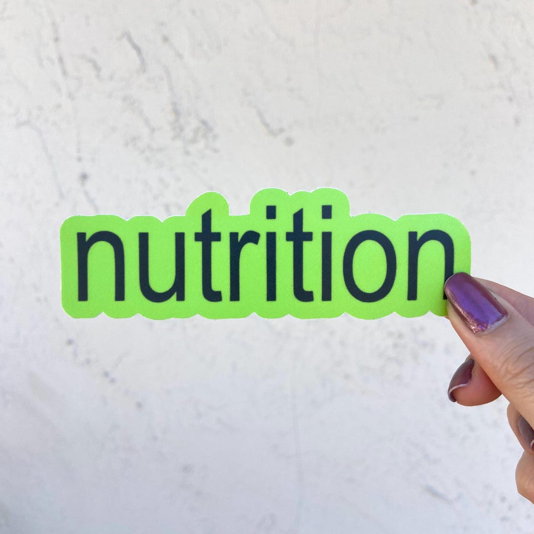 Nutrition Brat Font Sticker, Nutritionist Dietitian Sticker, Waterproof ...