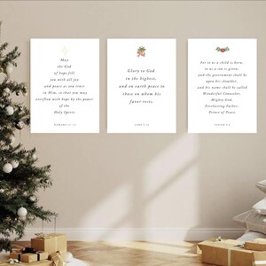 Set of 3 Christmas Christian Scripture Printable Wall Art, Isaiah 9:6 ...