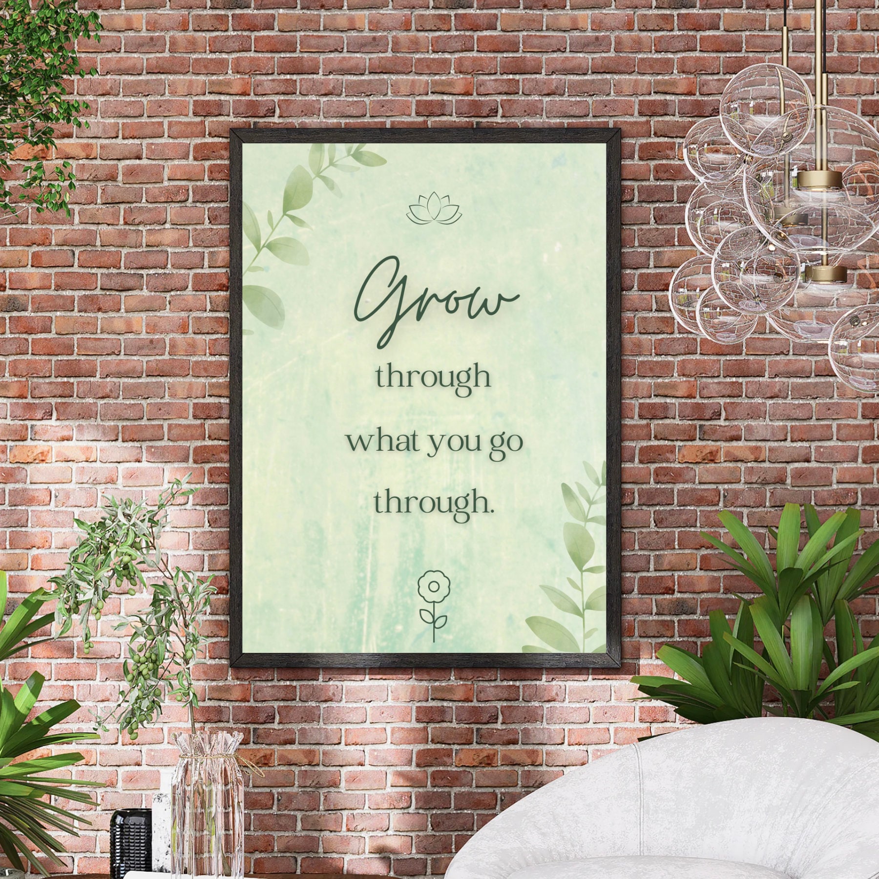 Grow Through What You Go Through Poster, Therapy Office Wall Art ...