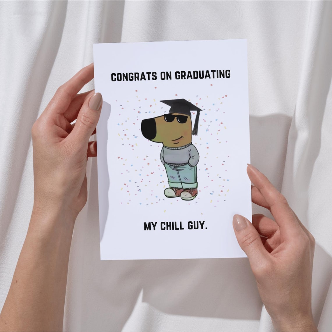 Chill Guy Graduation Card, Funny Meme Grad Card, Personalized Grad Card ...