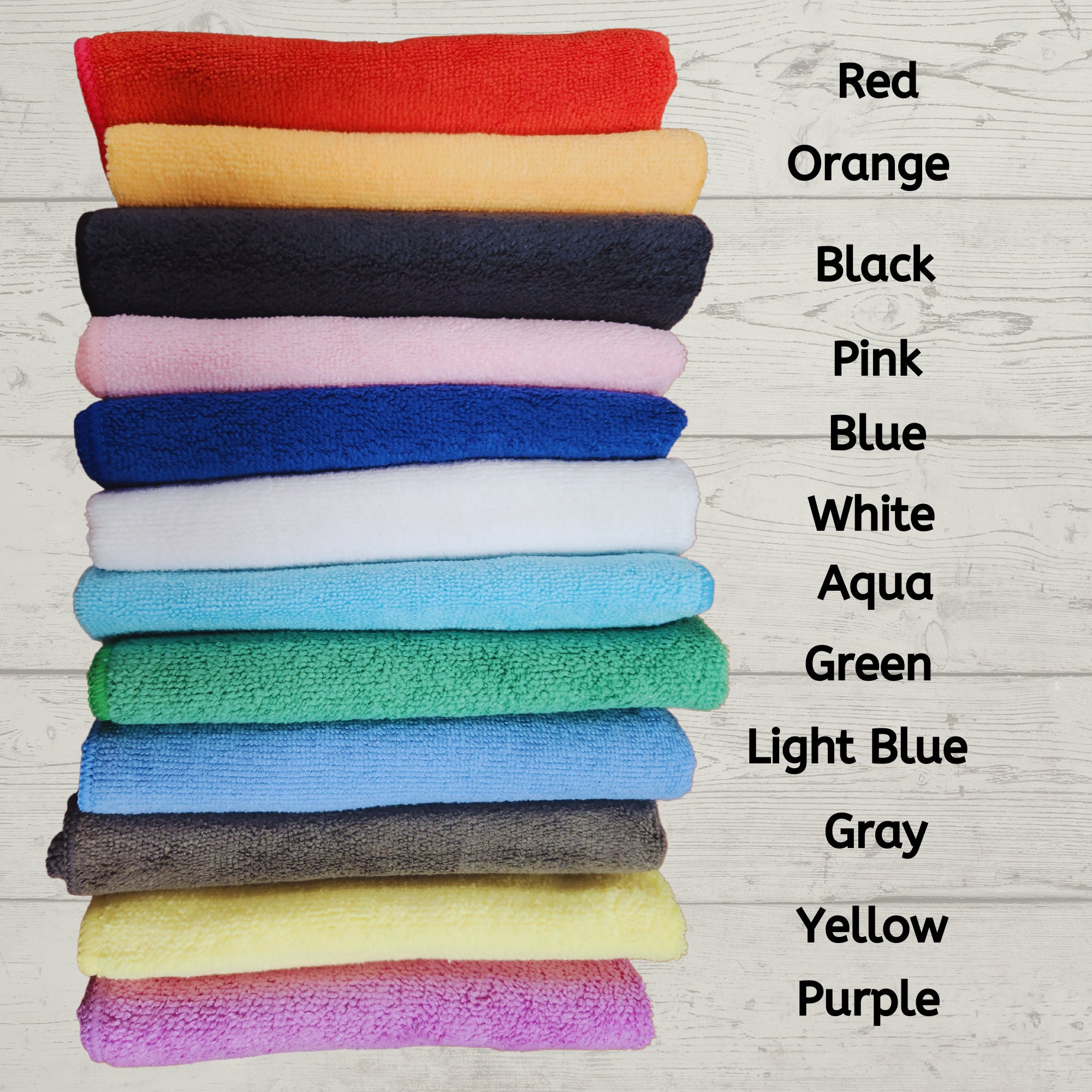 3 Custom Embroidered Microfiber Gym Towels; Personalized Workout Cloths ...