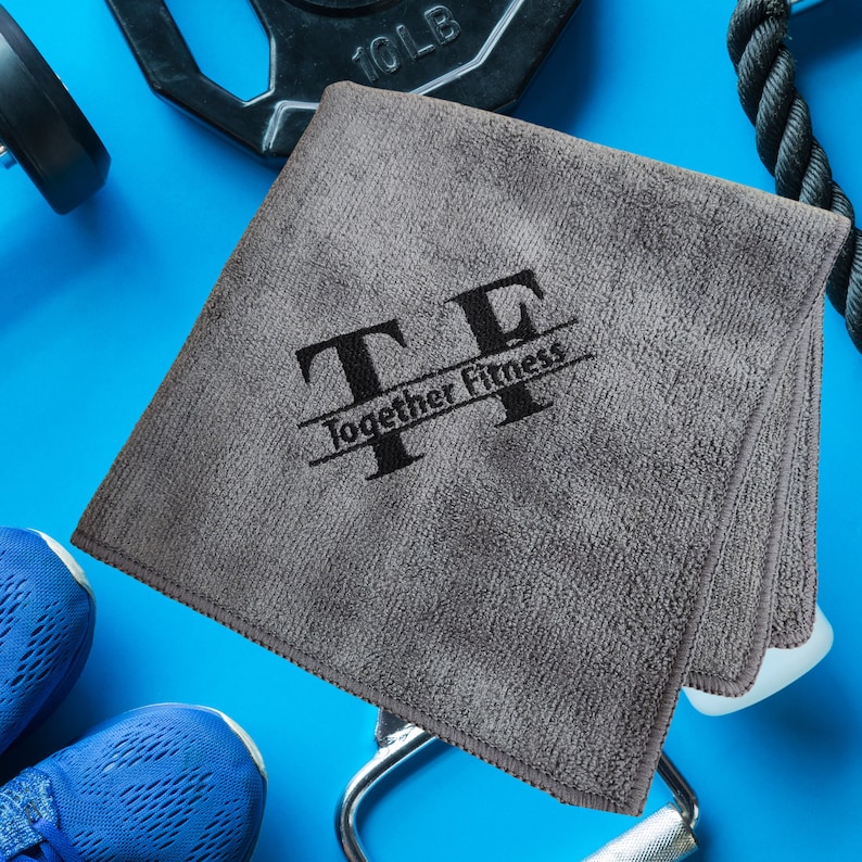 3 Custom Embroidered Microfiber Gym Towels Personalized Workout Cloths ...