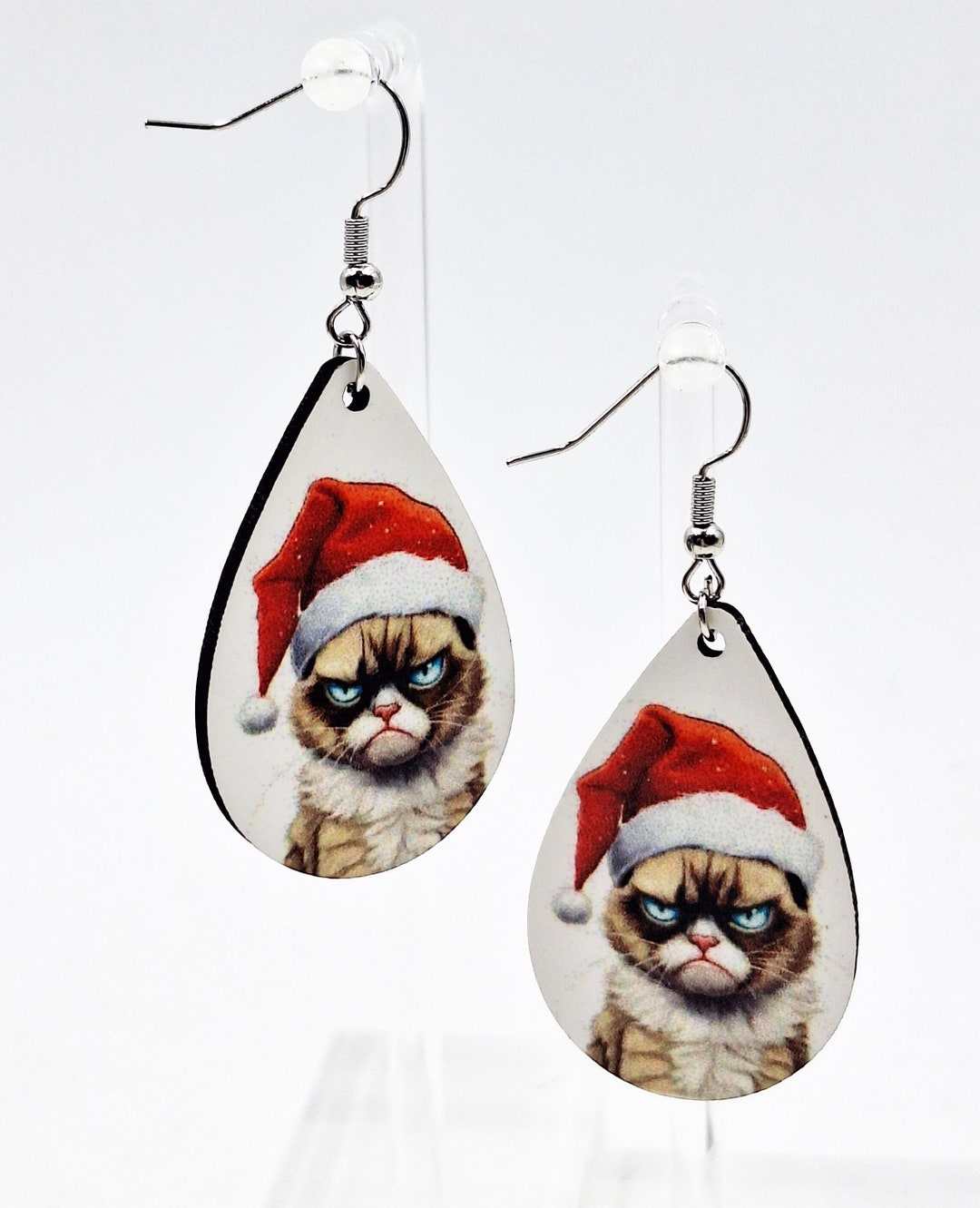 Grumpy Cat Earrings, Double-sided Sublimation Earrings, Grumpy Cat ...